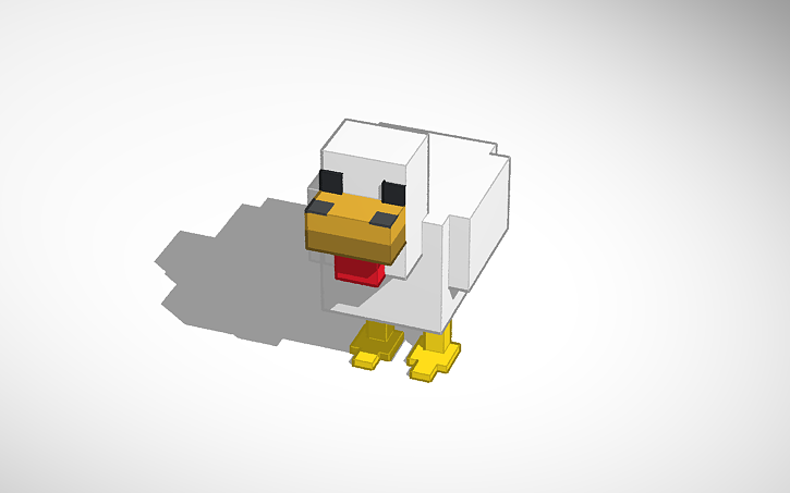 3D design Minecraft Chicken - Tinkercad