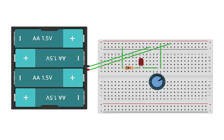 Circuit design Circuit with potentiometer | Tinkercad