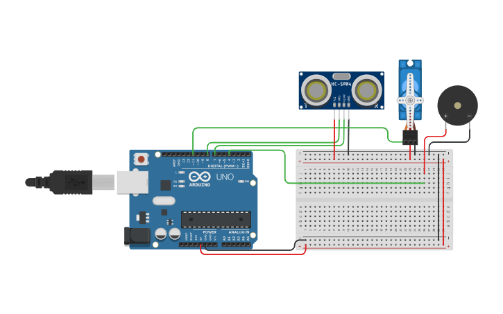 Circuit design Final Project Smart Dustbin_Kelompok 9 - Tinkercad