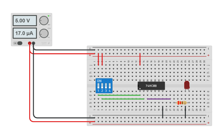 Circuit design Tinkercad AND | Tinkercad