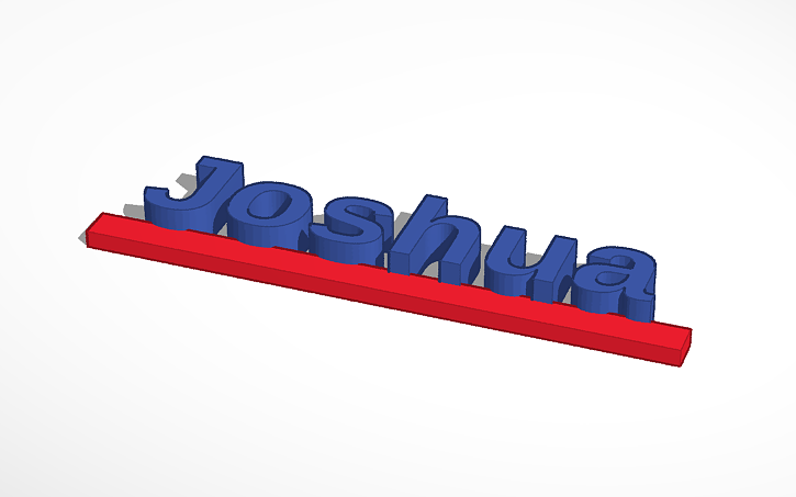 3D design Joshua Nametag | Tinkercad