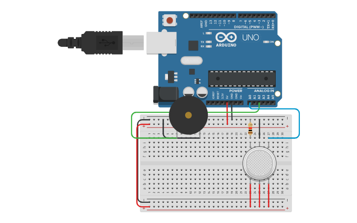 Circuit Design Gas Sensor Buzzer Tinkercad