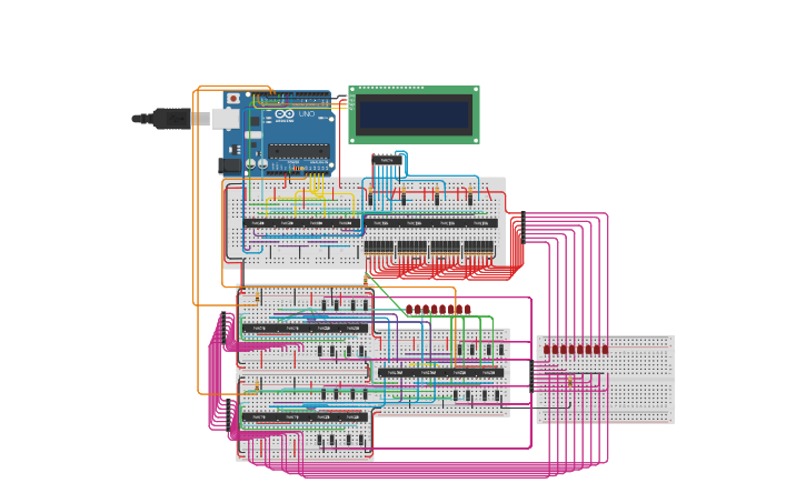 Circuit design 8 bit computer. (work in progress) - Tinkercad