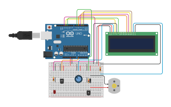 Circuit design Automatic Room Temperature Control System | Tinkercad