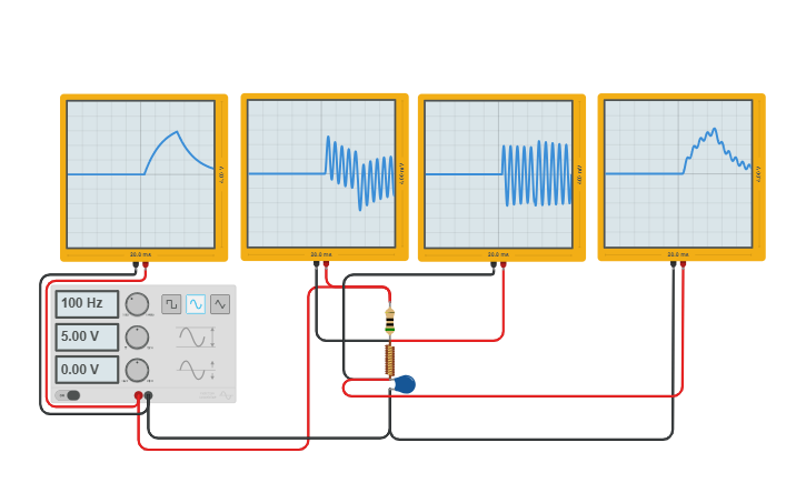 Circuit design Circuit RLC série | Tinkercad