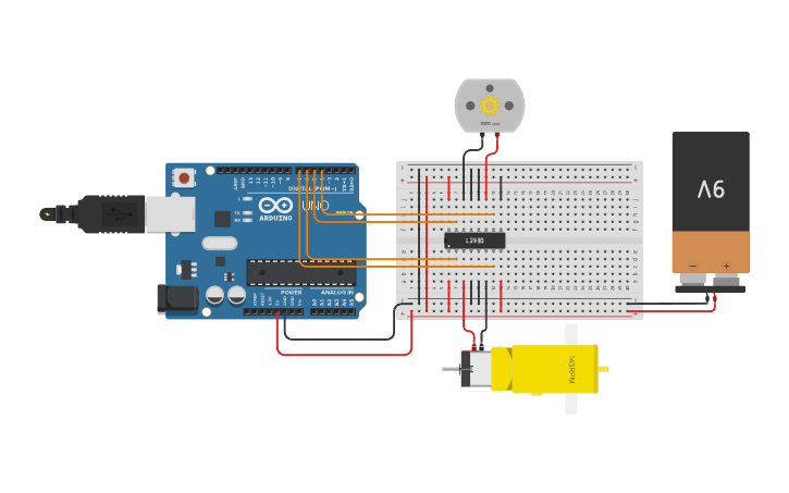 Circuit design MOTOR ARDUINO - Tinkercad