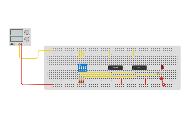 Circuit design Circuito logico compuertas logicas - Tinkercad