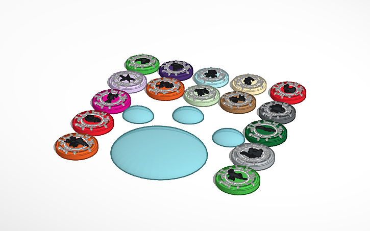 3D design Wild Kratts creatures discs - Tinkercad
