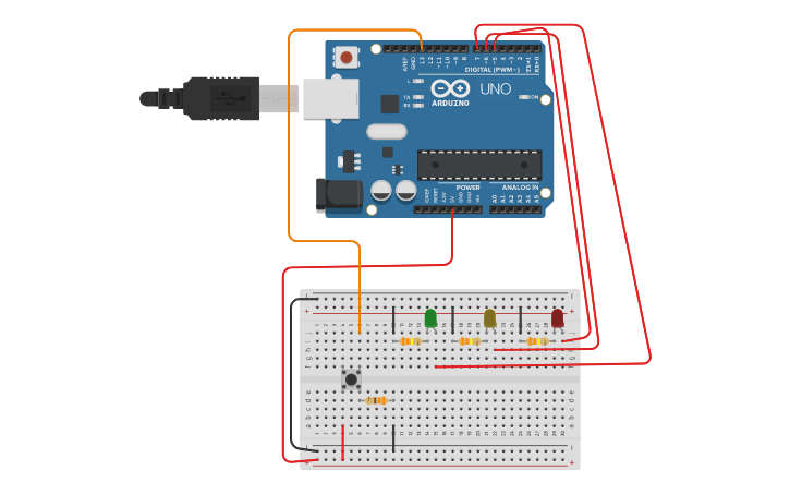 Circuit design PRACTICA SEMAFORO - Tinkercad