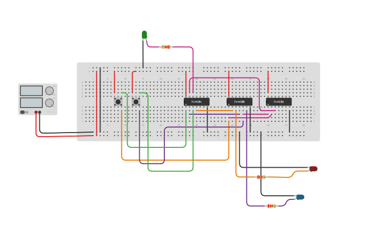 Circuit Design 1 Bit Comparator Tinkercad