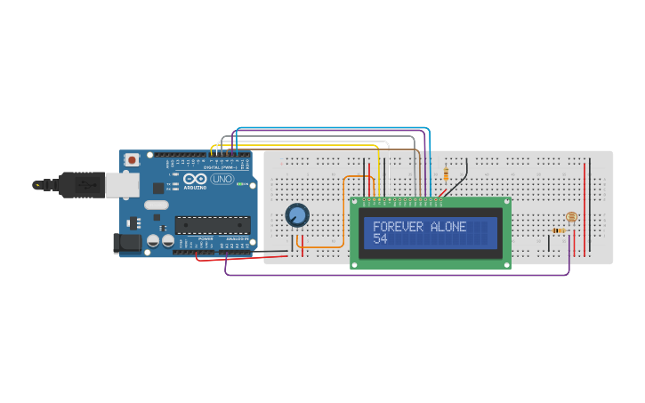 Circuit design DISPLAY LCD 16X2. - Tinkercad