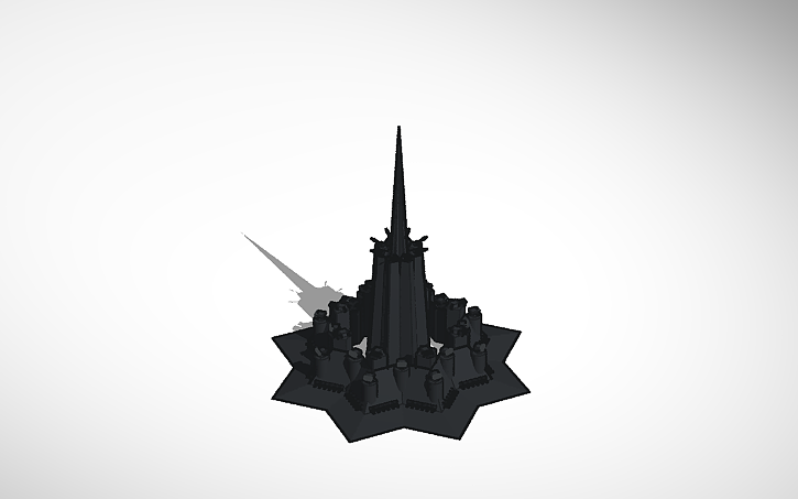 3D design black citadel fortress, exploration headquarters | Tinkercad
