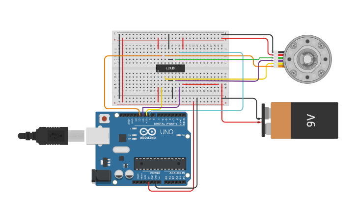 Circuit Design Motor Paso A Paso Tinkercad