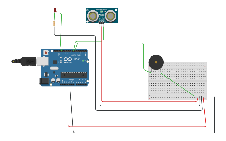 Circuit Design Automatic Parking System Tinkercad