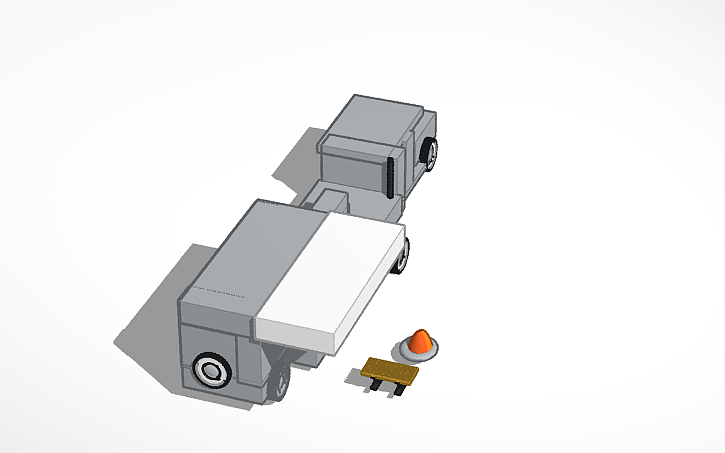 3D design Camper Trailer w truck - Tinkercad