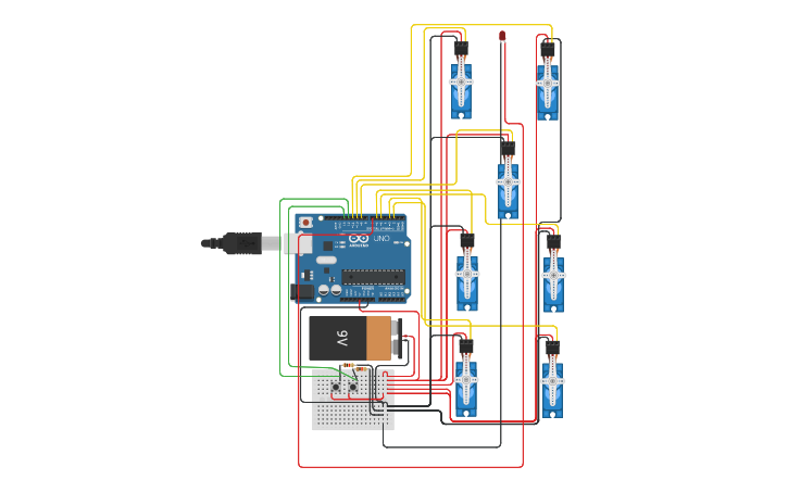 Circuit design robot humanoide - Tinkercad