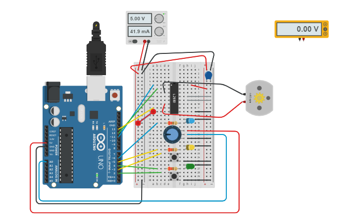 Circuit design Lab THM Part F H-Bridge - Tinkercad