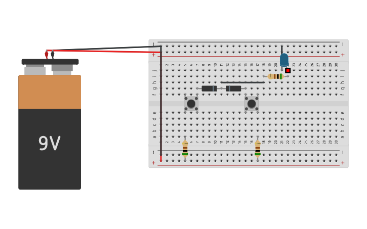 Circuit design Diode "OR" Gate - Tinkercad
