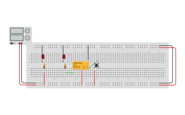 Circuit design Relè DPDT | Tinkercad