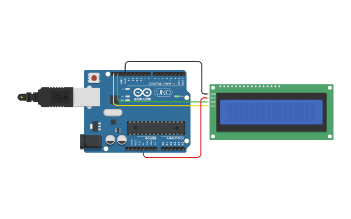Circuit design Lcd 16*2 wıth I2C - Tinkercad