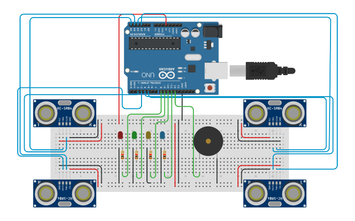Circuit design Car sensor BONUS Assignment - Tinkercad