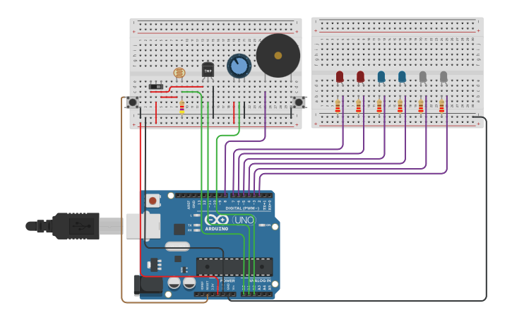 Circuit design Night and Day music | Tinkercad