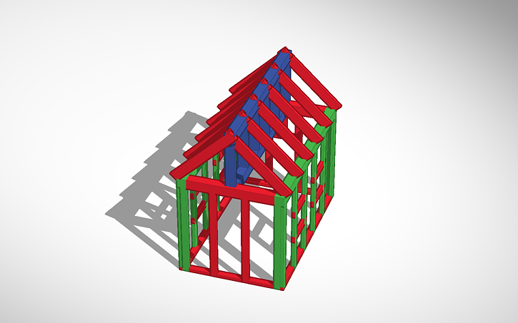 3D design House Frame Structure Forces - Tinkercad