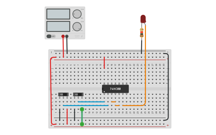 Circuit design AND DATE USING NAND DATE | Tinkercad