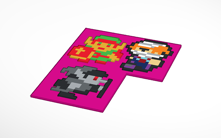 3D design The legend of Zelda 8 bit link, Dark Link, And Shiek | Tinkercad