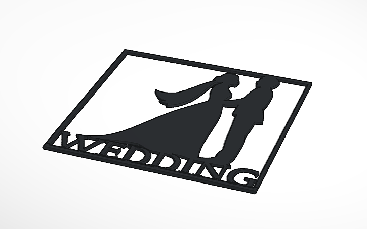 3D design Wedding emblem - Tinkercad