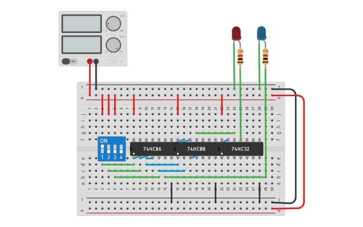 Circuit design full 3 -basic gates | Tinkercad
