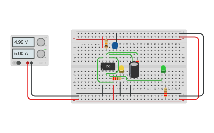 Circuit design TEMPORIZADOR 555 - Tinkercad
