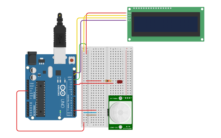 Circuit design PIR SENSOR 2 - Tinkercad