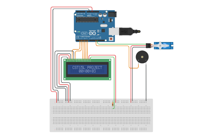 Circuit design AUTO FEED - Tinkercad