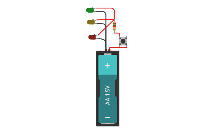 Circuit design tres LED | Tinkercad