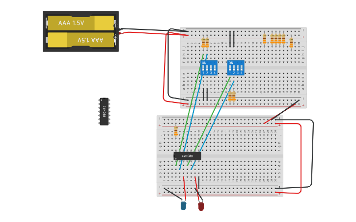 Circuit design DIP SWITCH - Tinkercad
