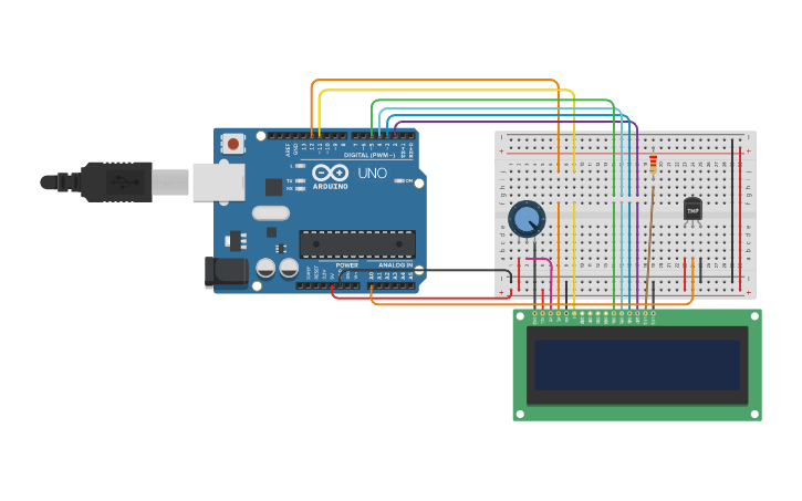 Circuit design Display LCD - Tinkercad