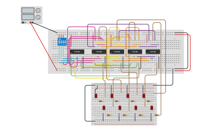 Circuit design 3:8 Decoder - Tinkercad