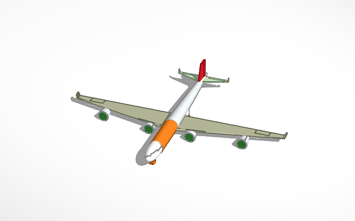 3D design Airliner Jet 4-Engines | Tinkercad