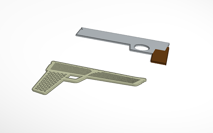 3D design Ruler rubber band gun - Tinkercad
