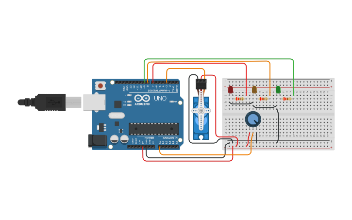 Circuit design Урок 3. Работа с Сервоприводом - Tinkercad