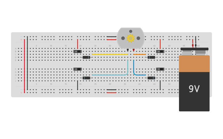 Circuit design Section 24-H-Bridge with diode - Tinkercad