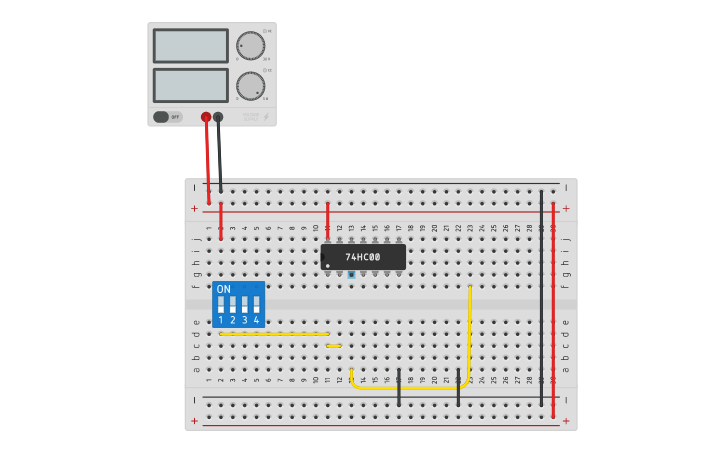 Circuit design EXP_2 Realisation of NOT gate using NAND gate - Tinkercad