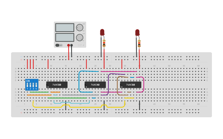 Circuit design Full subtractor using NAND gate - Tinkercad