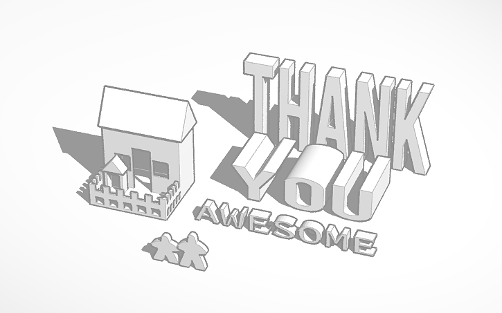 3D design THANK YOU - Tinkercad