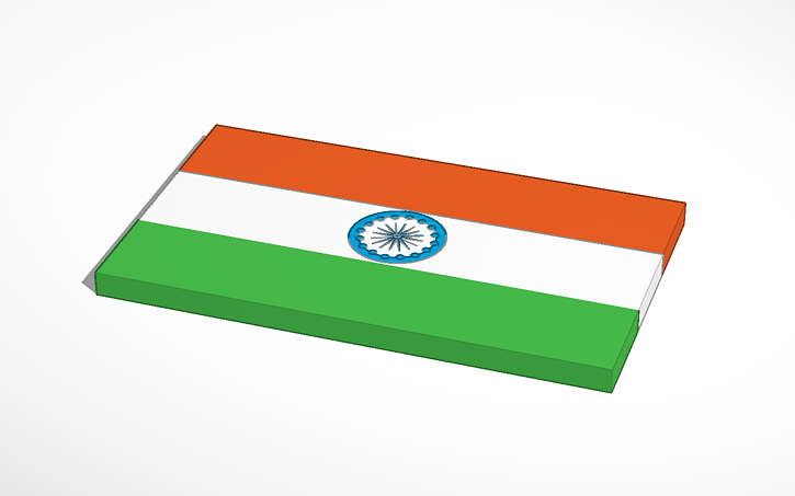 3D design Indian Flag - Tinkercad