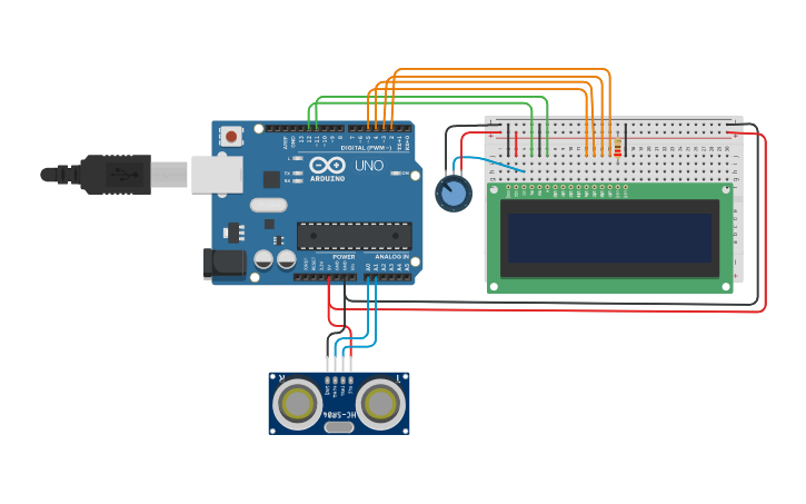 Circuit design Copy of Pantalla LCD 16x2 - Tinkercad