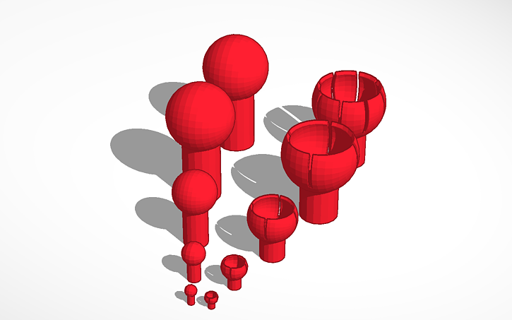 3D design simple ball/socket test - Tinkercad