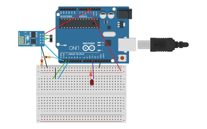 Circuit design Copy of 90.ESP8266 Wifi Demo | Tinkercad