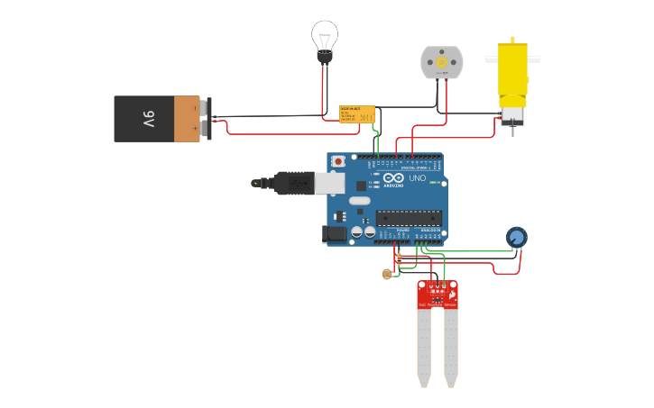 Circuit design รวม smart farm - Tinkercad